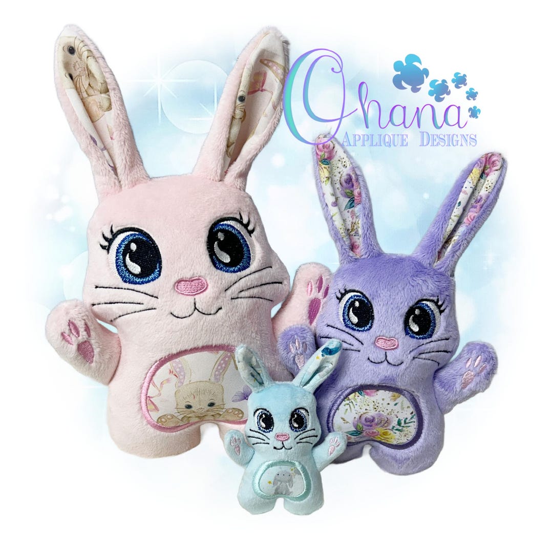 Huggable Bunny Stuffie in the Hoop Machine Embroidery Design - Etsy