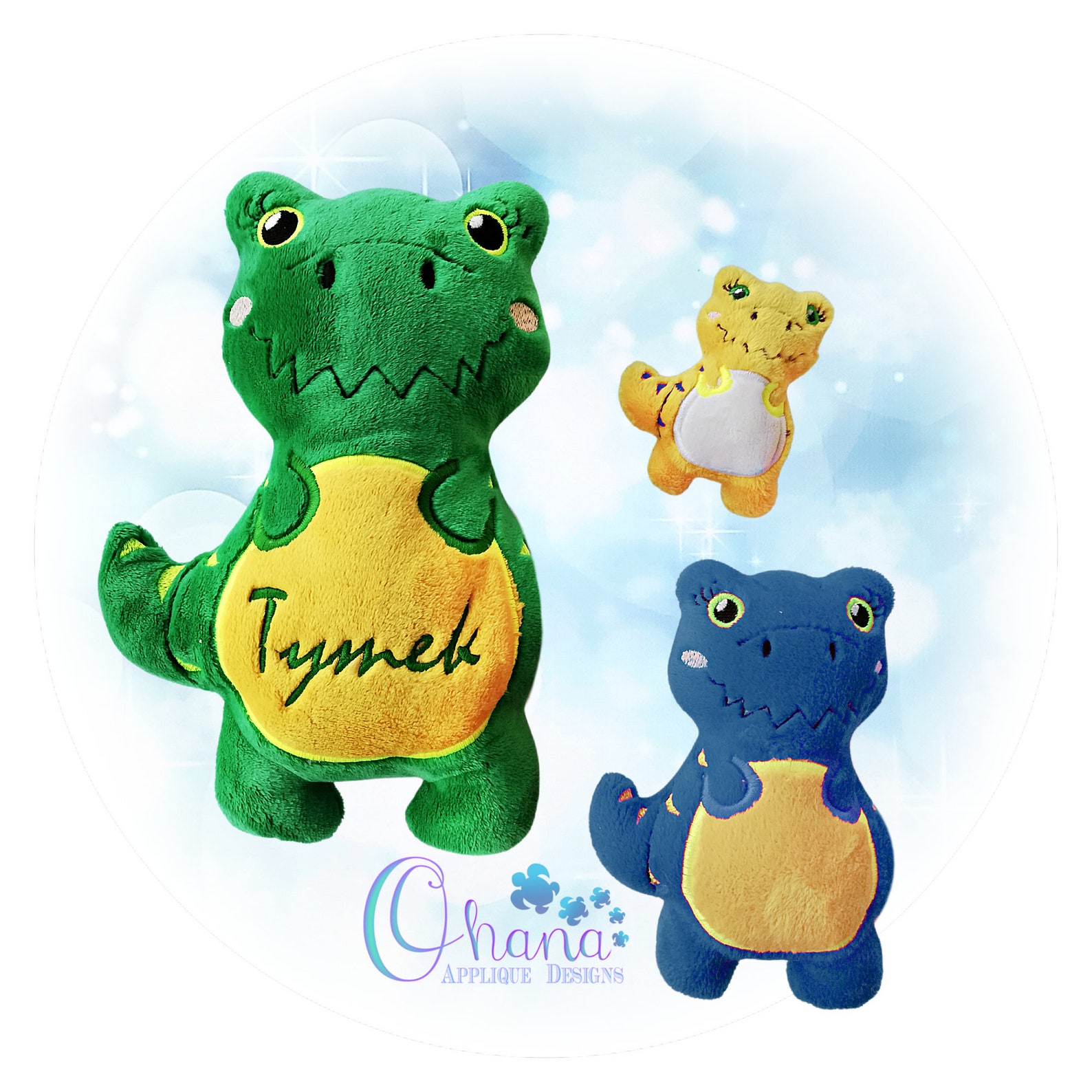 Rexi T Rex Stuffie in the Hoop Machine Embroidery Design - Etsy