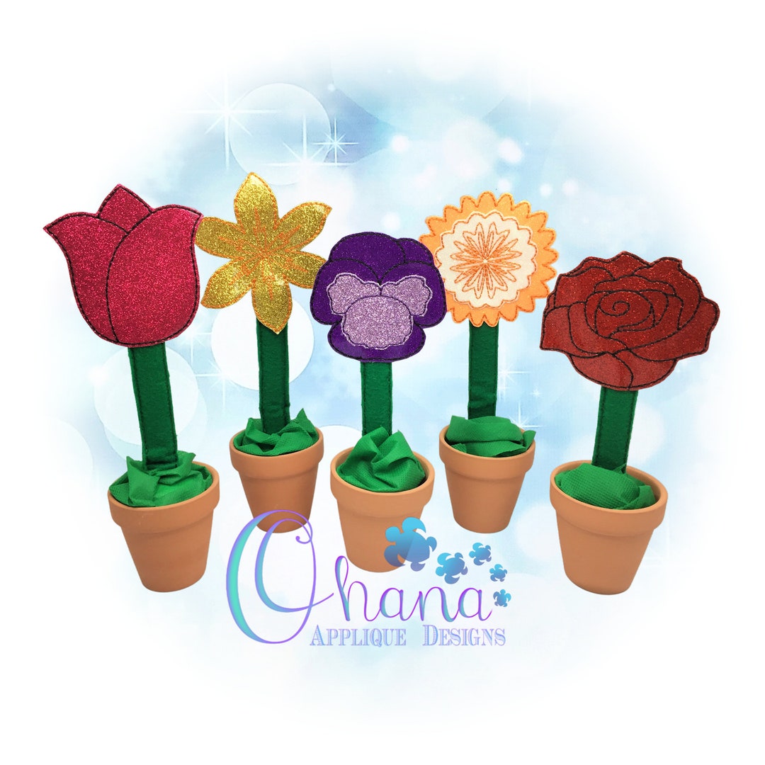Flower Bouquet Stuffies in the Hoop Machine Embroidery Design - Etsy