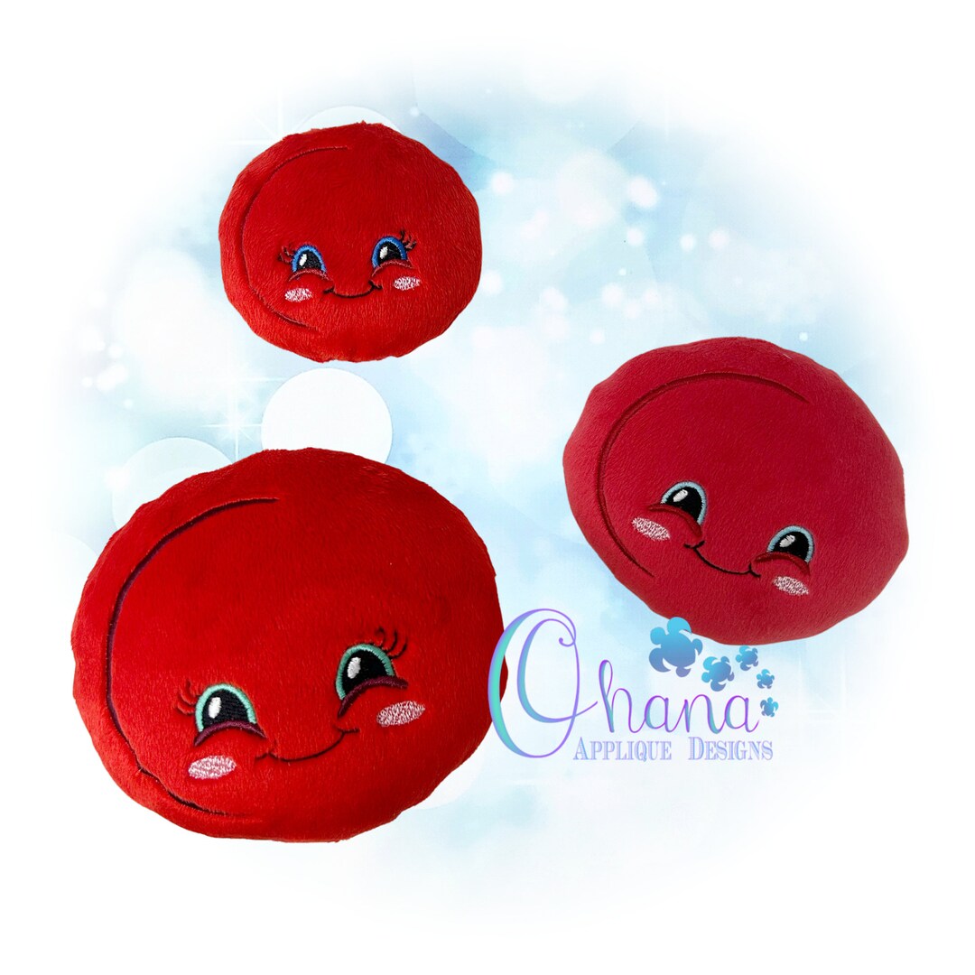 Red Blood Cell Stuffie in the Hoop Machine Embroidery Design - Etsy