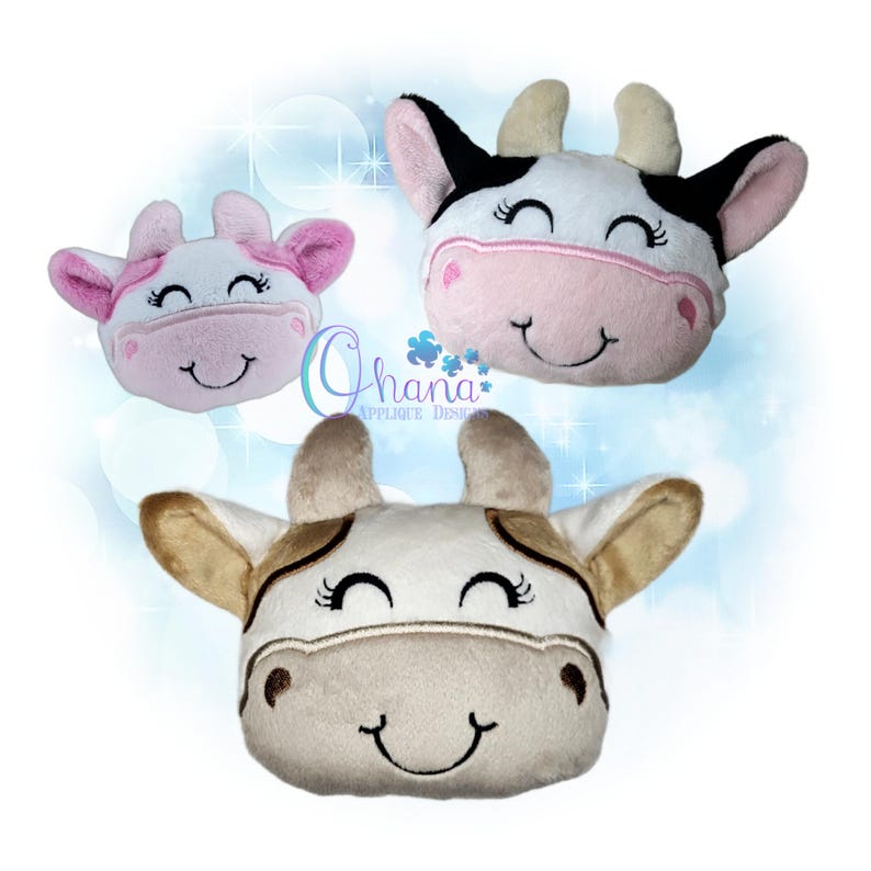 Cow Head Pillow Stuffie in the Hoop Machine Embroidery Design - Etsy