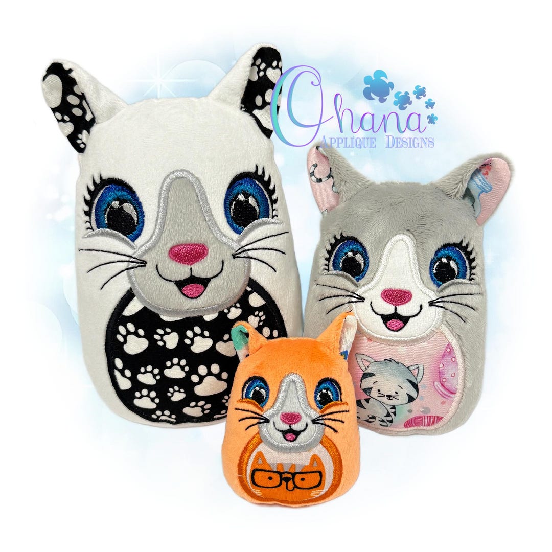 Cat Egglet Stuffie in the Hoop Machine Embroidery Design - Etsy