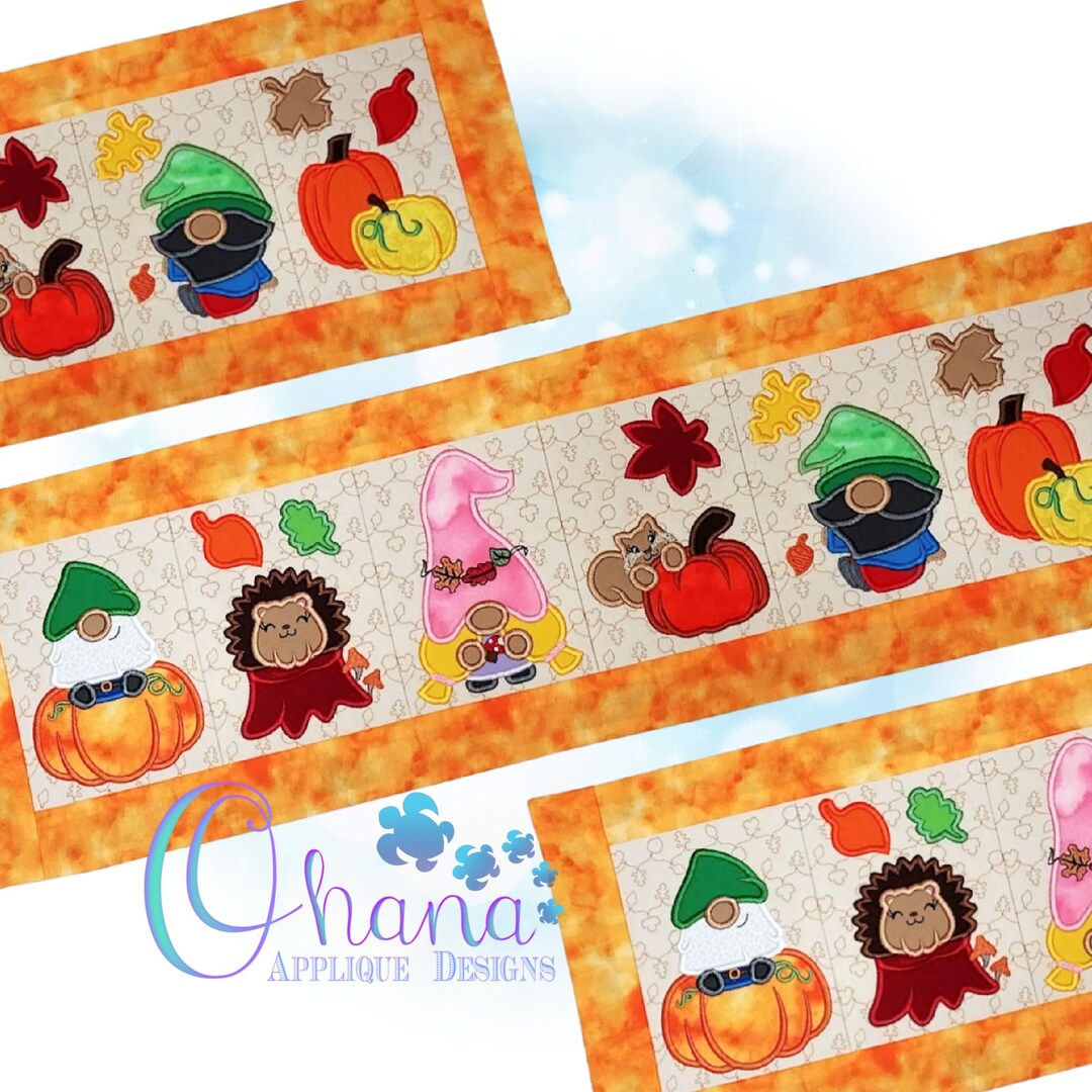 Fall Table Runner in the Hoop Machine Embroidery Design - Etsy