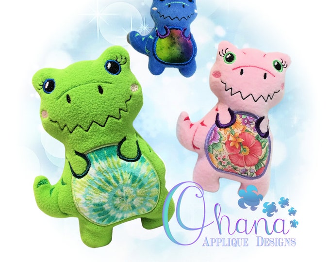 Rexi T Rex Stuffie in the Hoop Machine Embroidery Design - Etsy