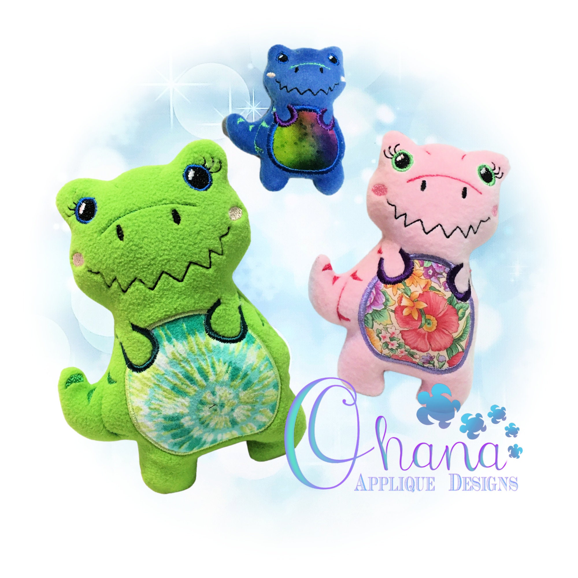 Rexi T Rex Stuffie in the Hoop Machine Embroidery Design - Etsy