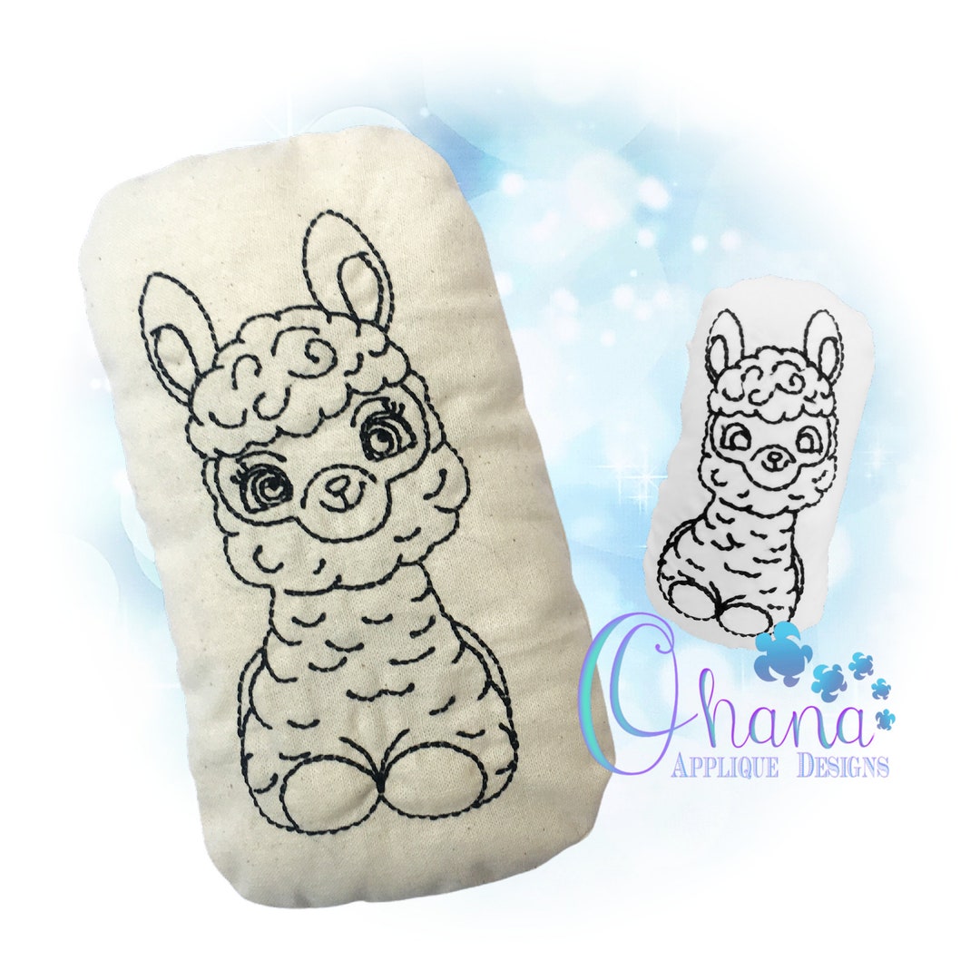 Llama Coloring Stuffie in the Hoop Machine Embroidery Design - Etsy