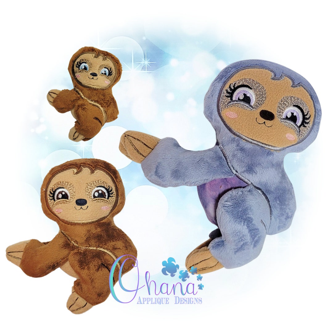 Sloth Huggie Stuffie in the Hoop Embroidery Machine Design - Etsy