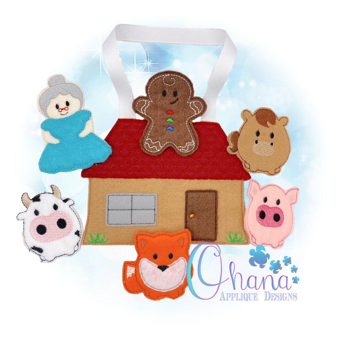 Gingerbread Story Finger Puppets in the Hoop Machine Embroidery Design ...