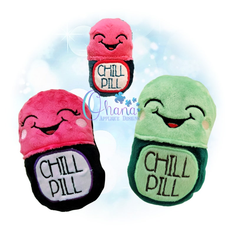 Chill Pill Stuffie in the Hoop Machine Embroidery Design - Etsy