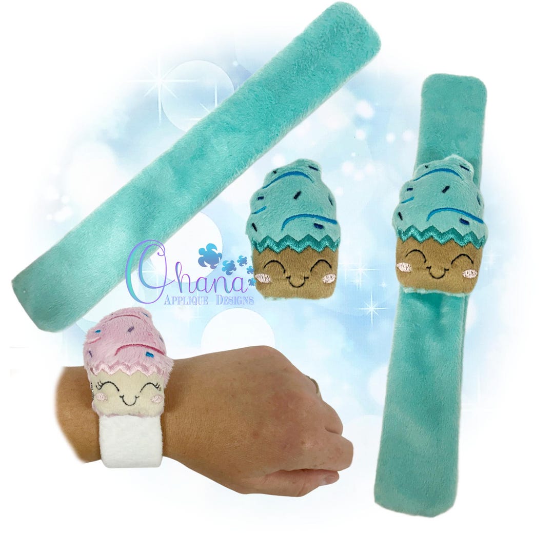 Cupcake Slip on Slap Bracelet Buddy in the Hoop Machine Embroidery ...