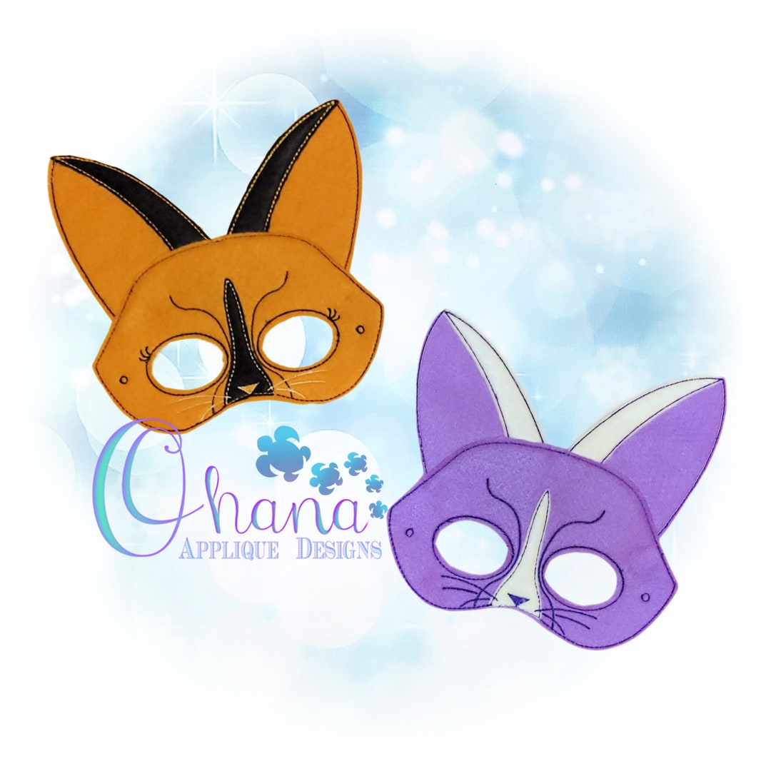 Fennec Fox Pretend Mask in the Hoop Machine Embroidery Design - Etsy