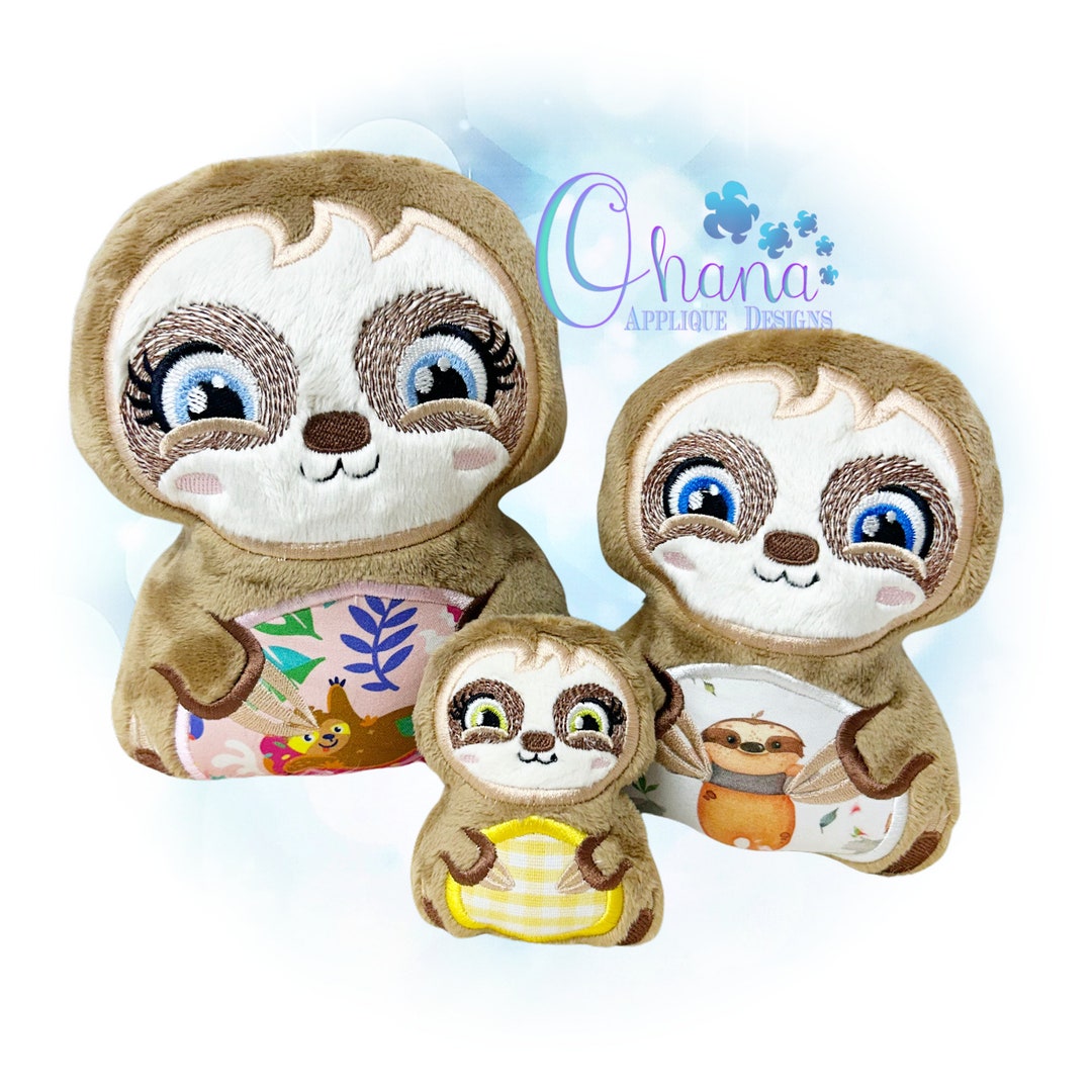 Pocket Sloth Stuffie in the Hoop Machine Embroidery Design - Etsy