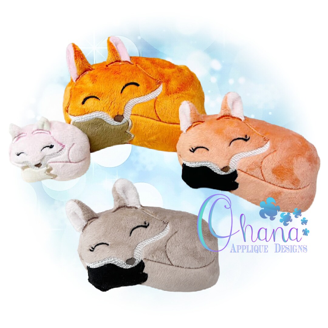 Sleeping Fox Stuffie in the Hoop Machine Embroidery Design - Etsy