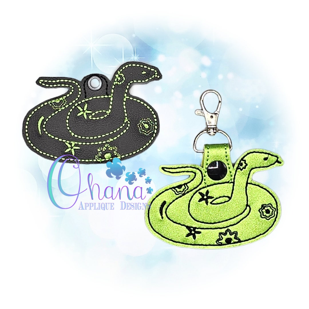 Year of the Snake Key Chain, Key Fob, Snap Tab in the Hoop Machine ...