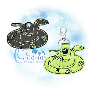 Year of the Snake Key Chain, Key Fob, Snap Tab in the Hoop Machine ...