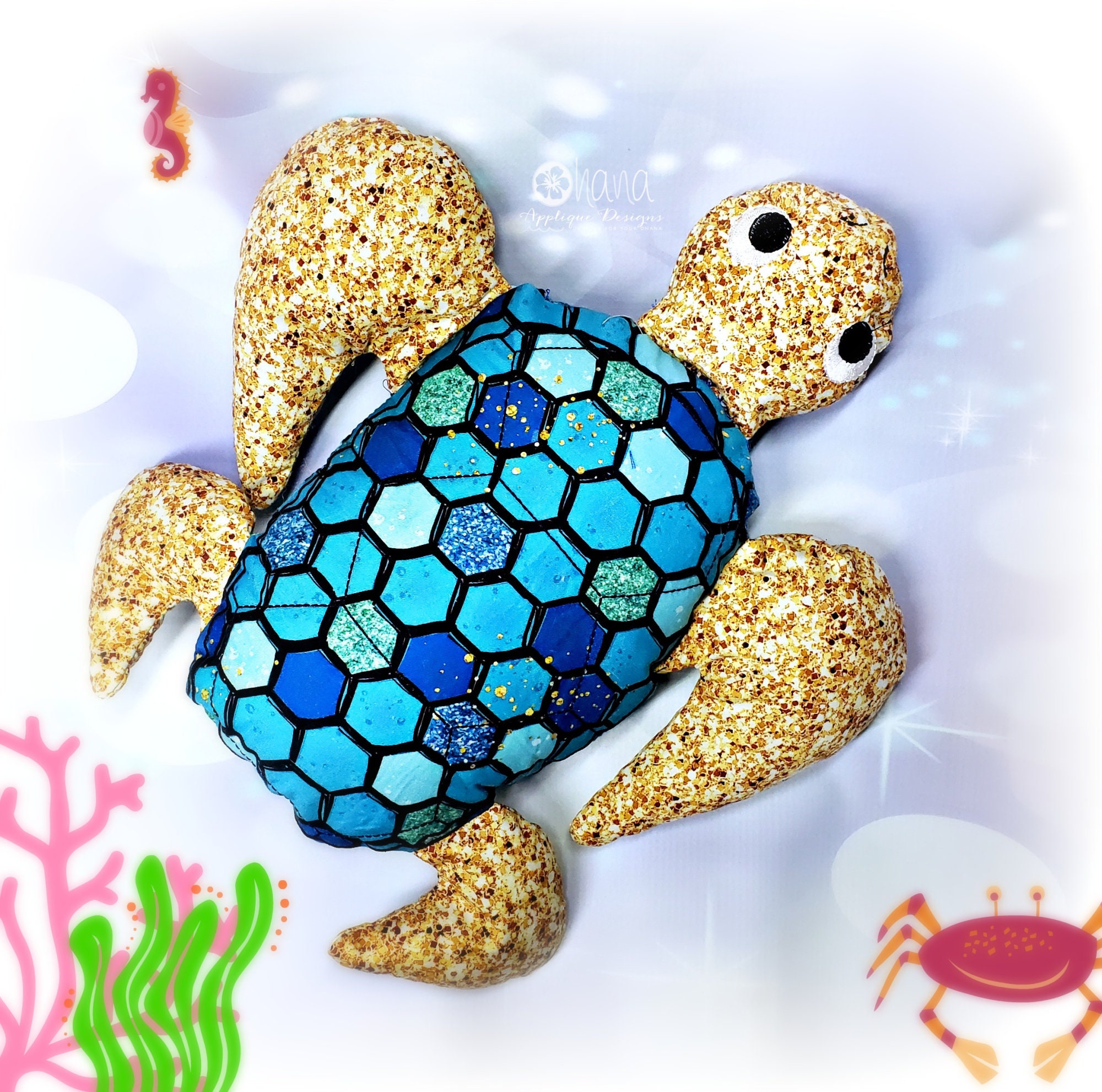 Turtle Sea Turtle Honu Plush Stuffie Pattern In The Hoop | Etsy
