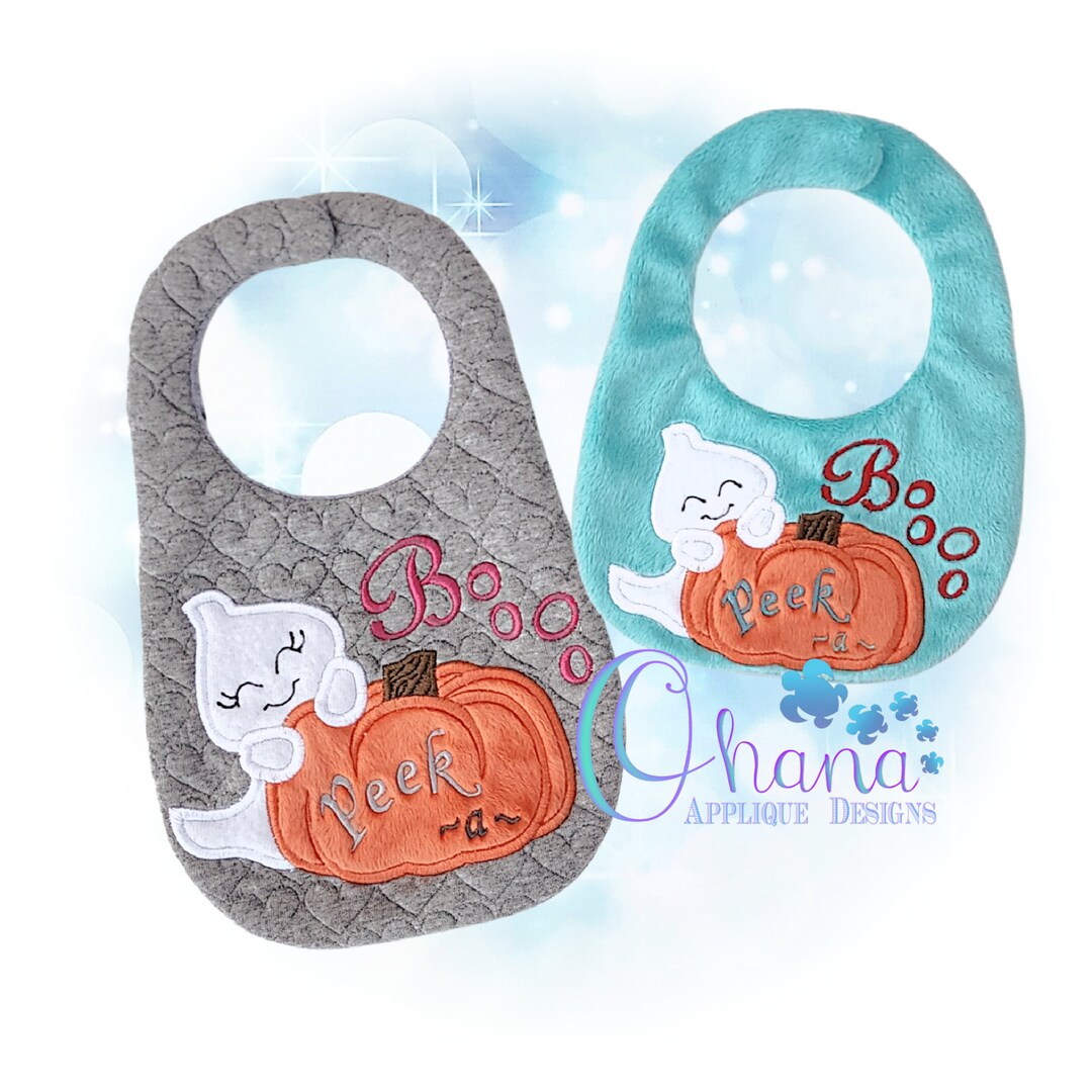 Peek A Booo Bib in the Hoop Machine Embroidery Design - Etsy