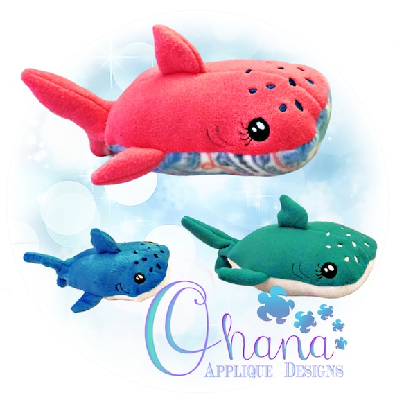 Wallie Whale Shark Stuffie in the Hoop Machine Embroidery - Etsy