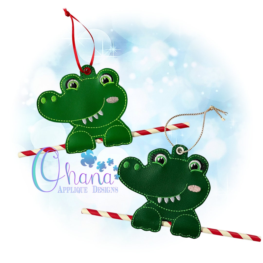 Alligator Single Candy Cane Holder Ornament in the Hoop Machine ...