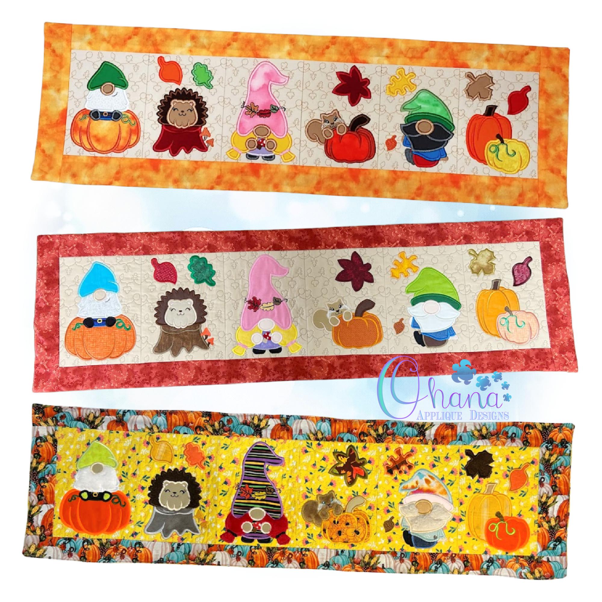 Fall Table Runner in the Hoop Machine Embroidery Design - Etsy