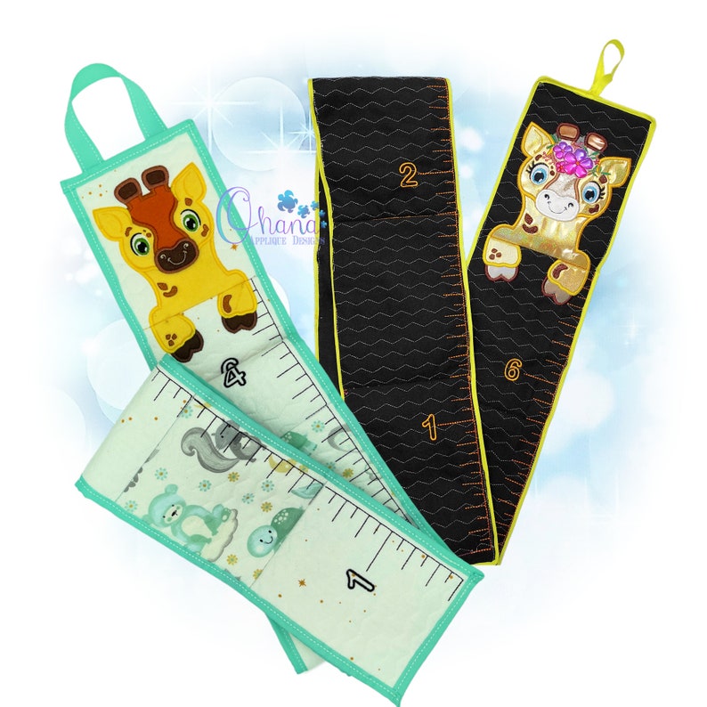 Giraffe Growth Chart in the Hoop Machine Embroidery Design - Etsy