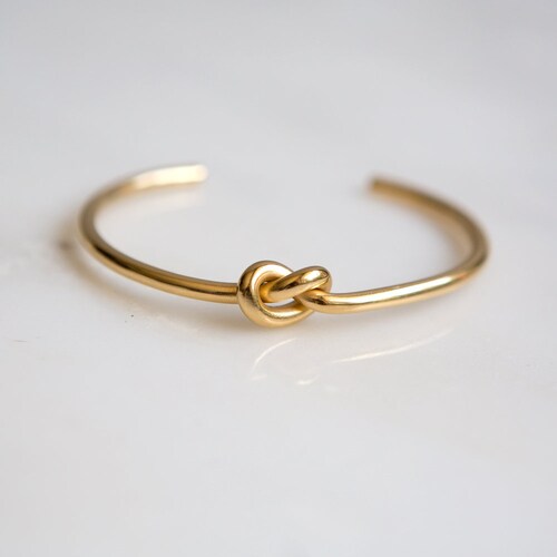 Minimalist Gold Knot Cuff Bracelet Gold Cuff Bracelet Tie - Etsy