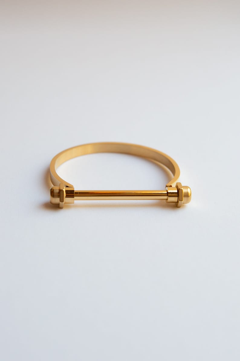 Minimalist Gold Screw Bar Cuff Bracelet Screw Cuff Bracelet - Etsy UK