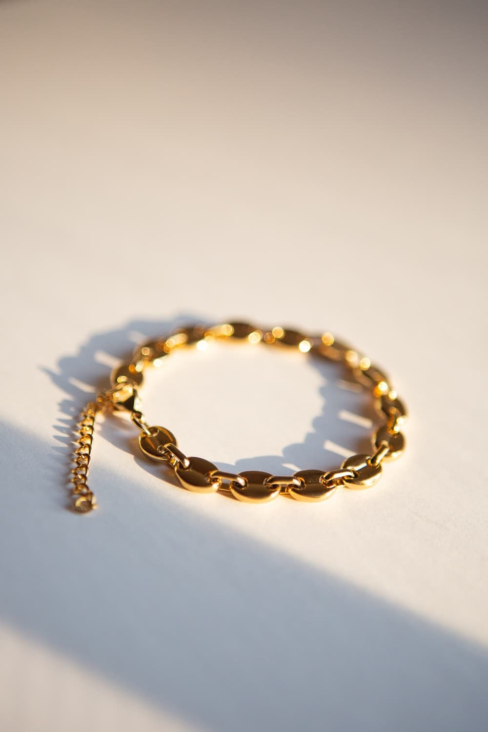 8mm Gold Puff Chain Bracelet Gold Coffee Bean Chain Bracelet - Etsy