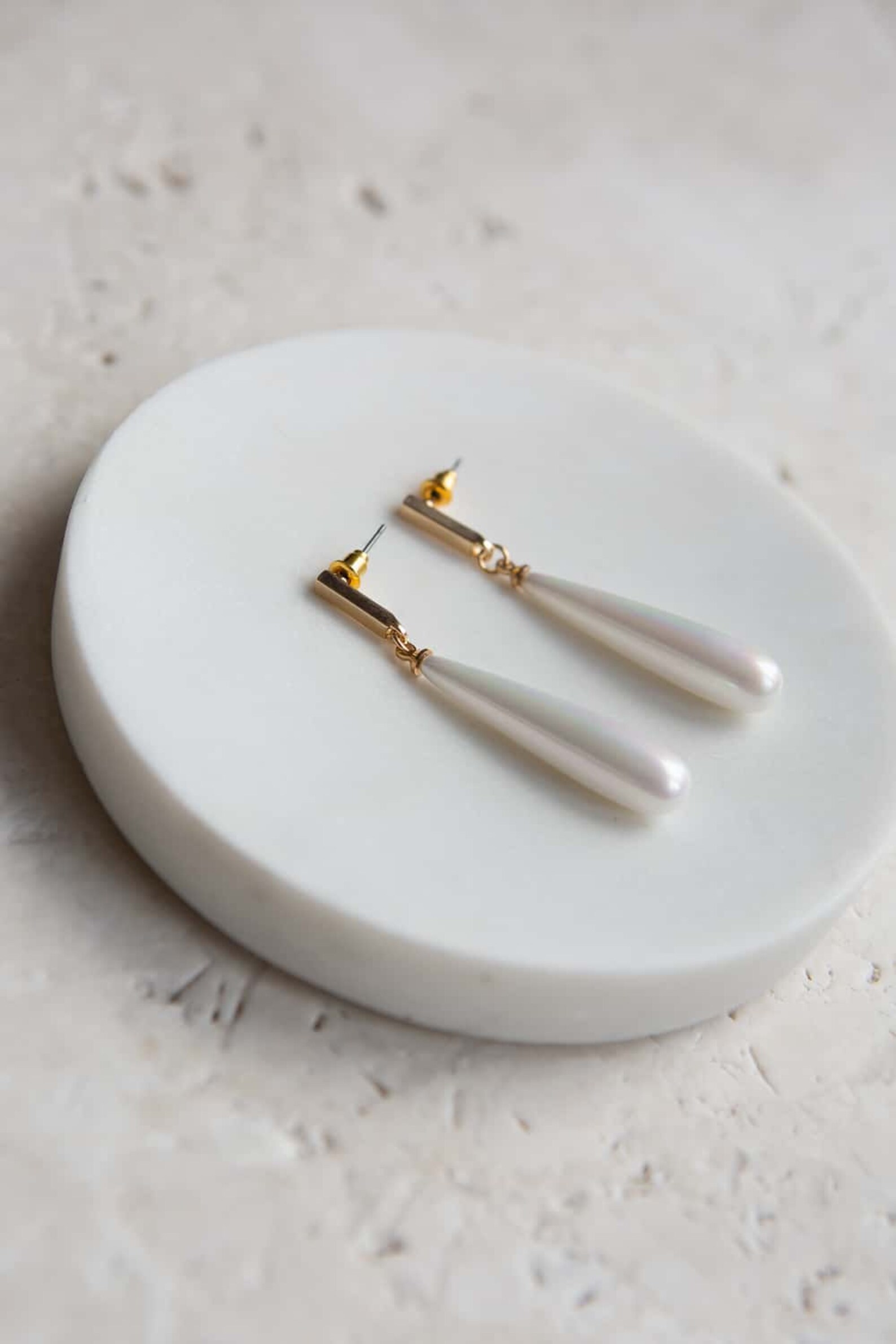 Elongated Pearl Bar Dangle Drop Earrings Long Pearl Bar Drop - Etsy