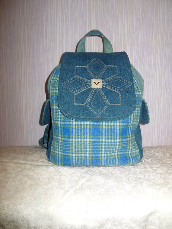 Items similar to Denim backpack, jeans backpack, Travel backpack ...