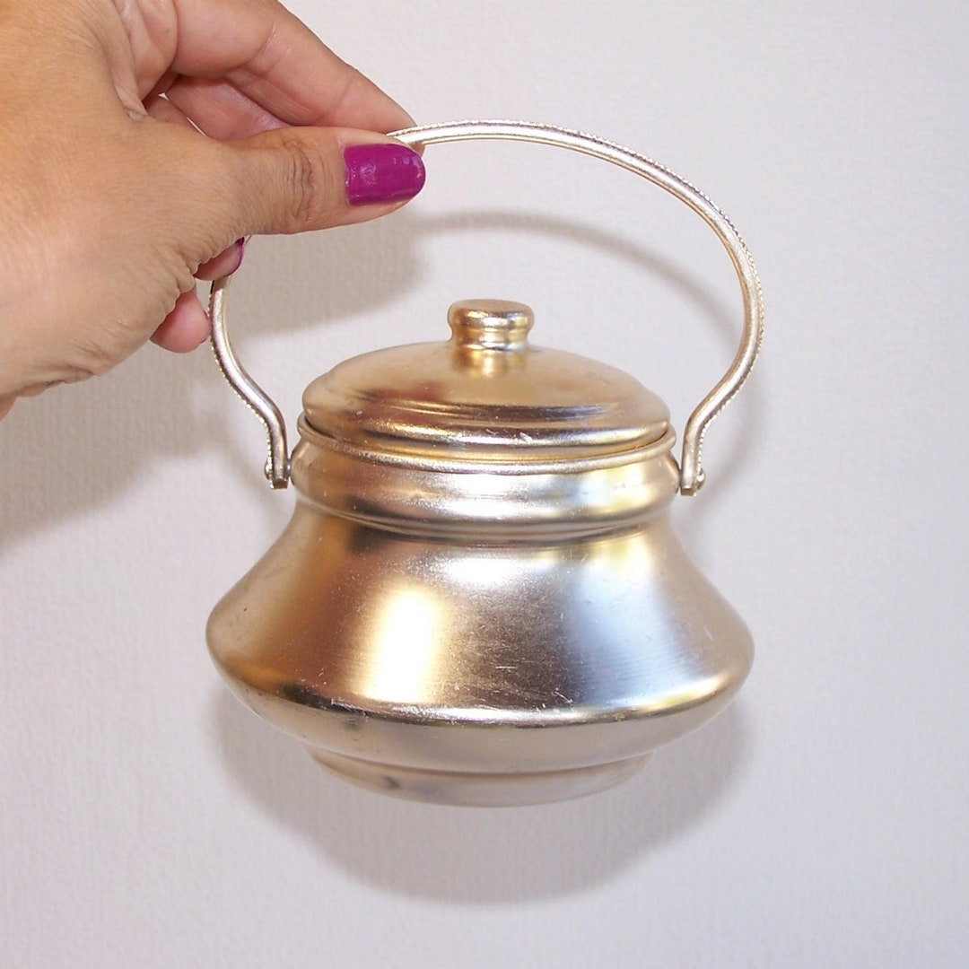 Buy Gold Tone Aluminum Sugar Pot From the 60s. Vintage Soviet Sugar ...