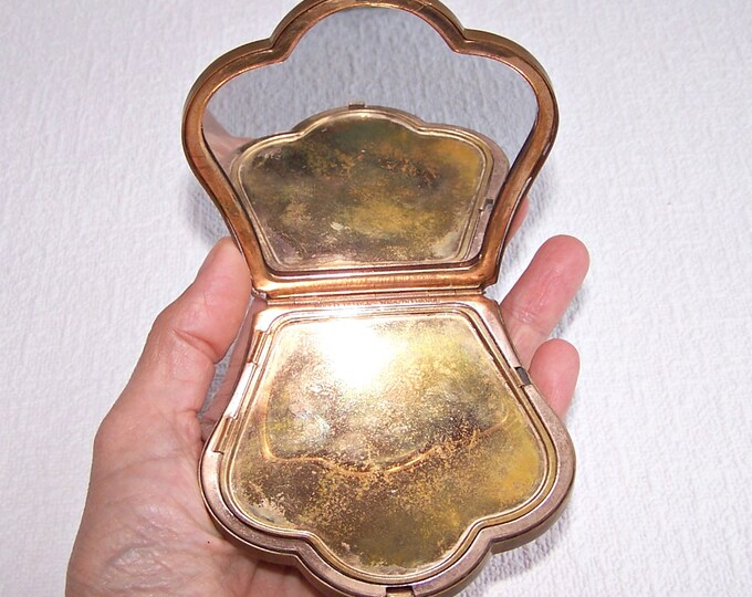 Vintage Refillable Powder Compact. Modele Depose Made in France. Crown ...