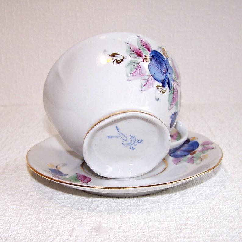 Ukrainian Porcelain Tea Set. Hand Painted Floral Сup With Saucer. Made ...
