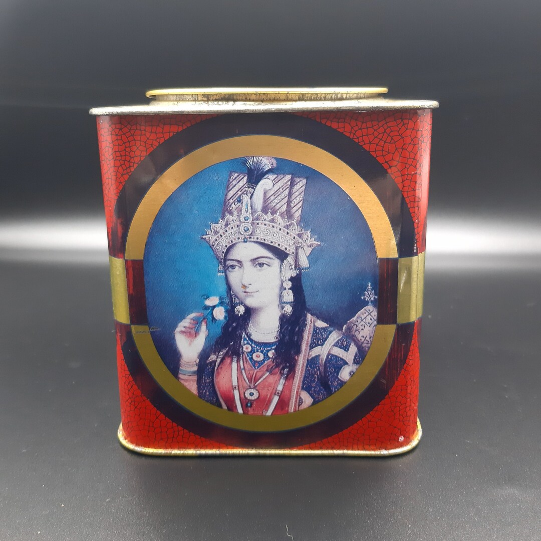 Big 1.5 L Tin Box Decorated With Traditional Indian Miniature. Tea ...