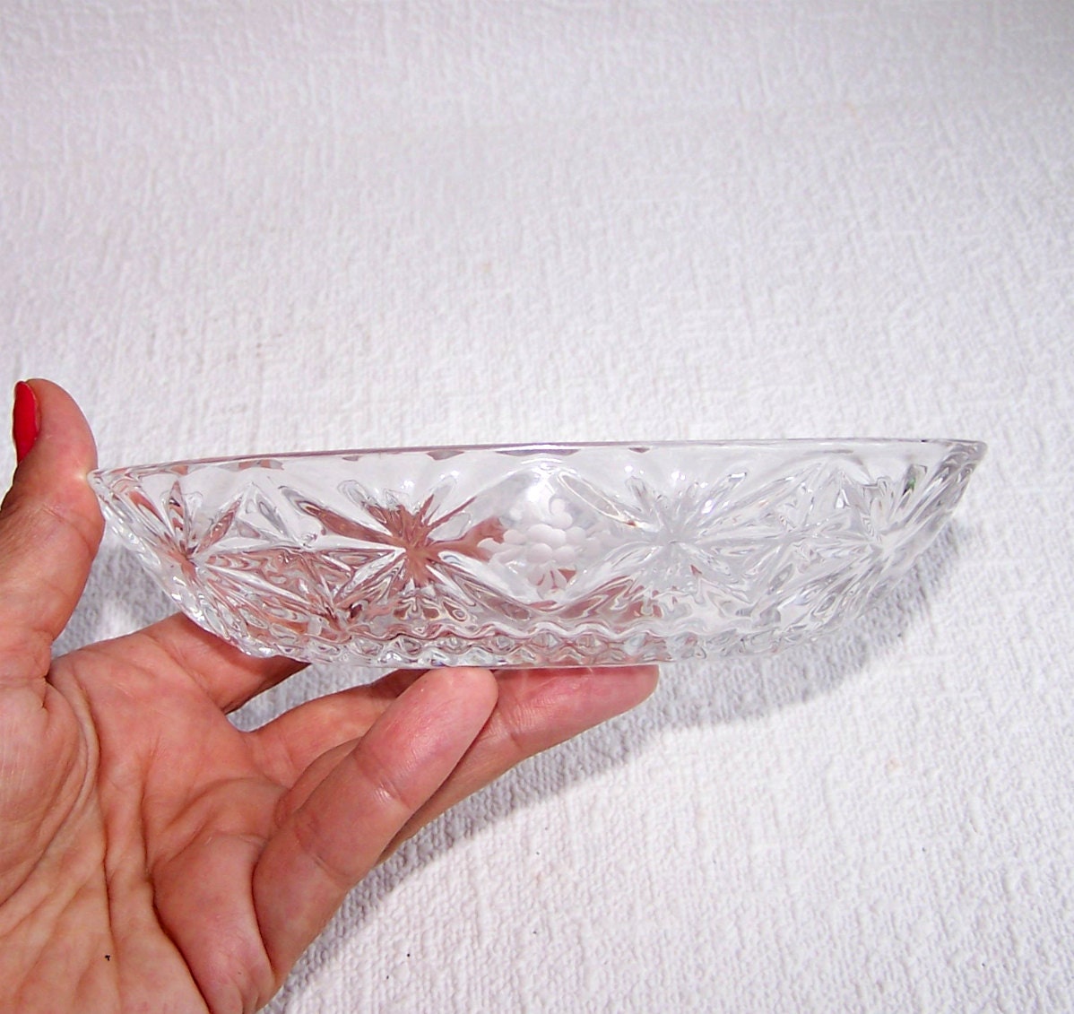 Vintage Crystal Glass Set. Clear Cut Glass Vanity Table Set. Crystal ...