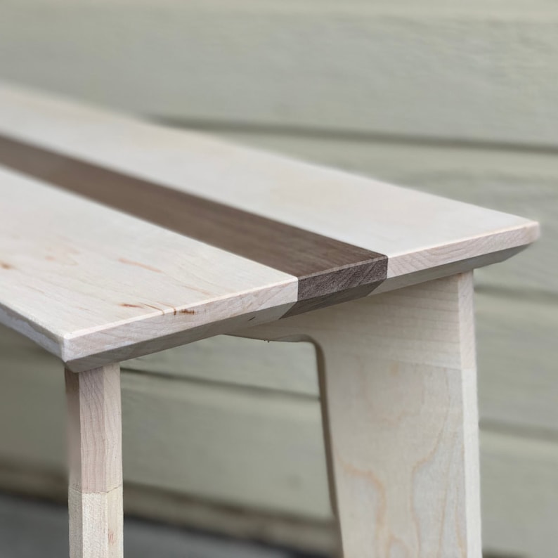Modern Wood Bench by CW Furniture Maple Walnut Oak Hardwood - Etsy