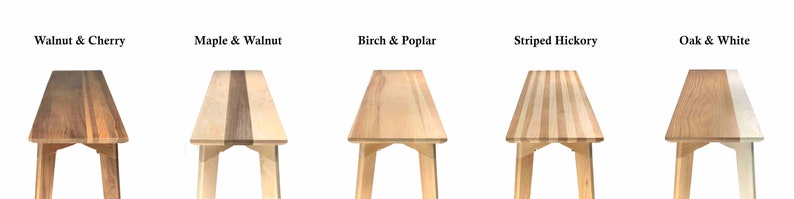 Modern Wood Bench by CW Furniture Maple Walnut Oak Hardwood - Etsy