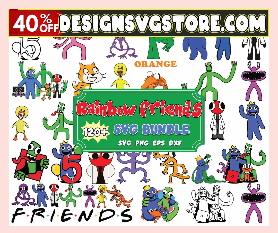 Rainbow Friends SVG and PNG File Rainbow Friends Bundle All - Etsy