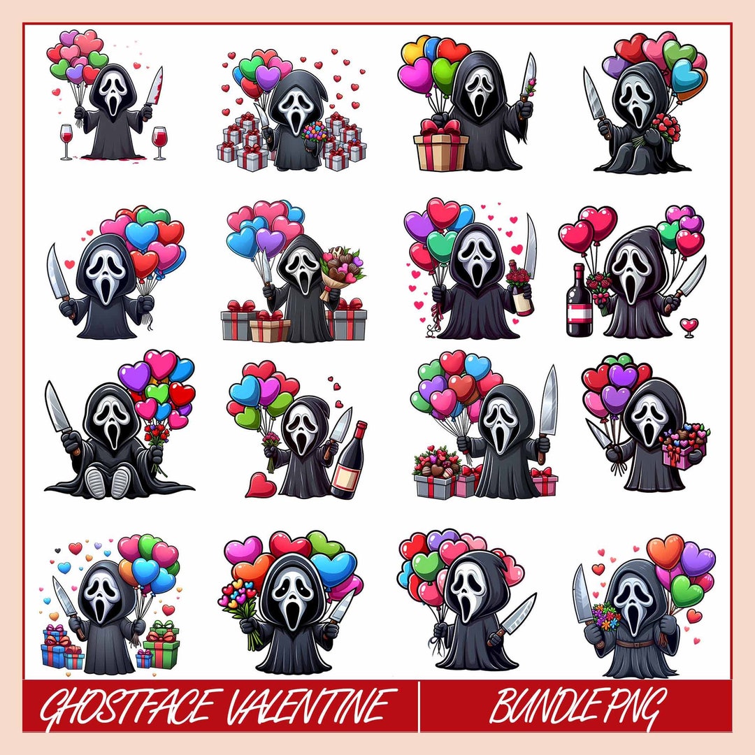 Ghostface Valentine Scream Valentine PNG, Horror Valentine PNG ...