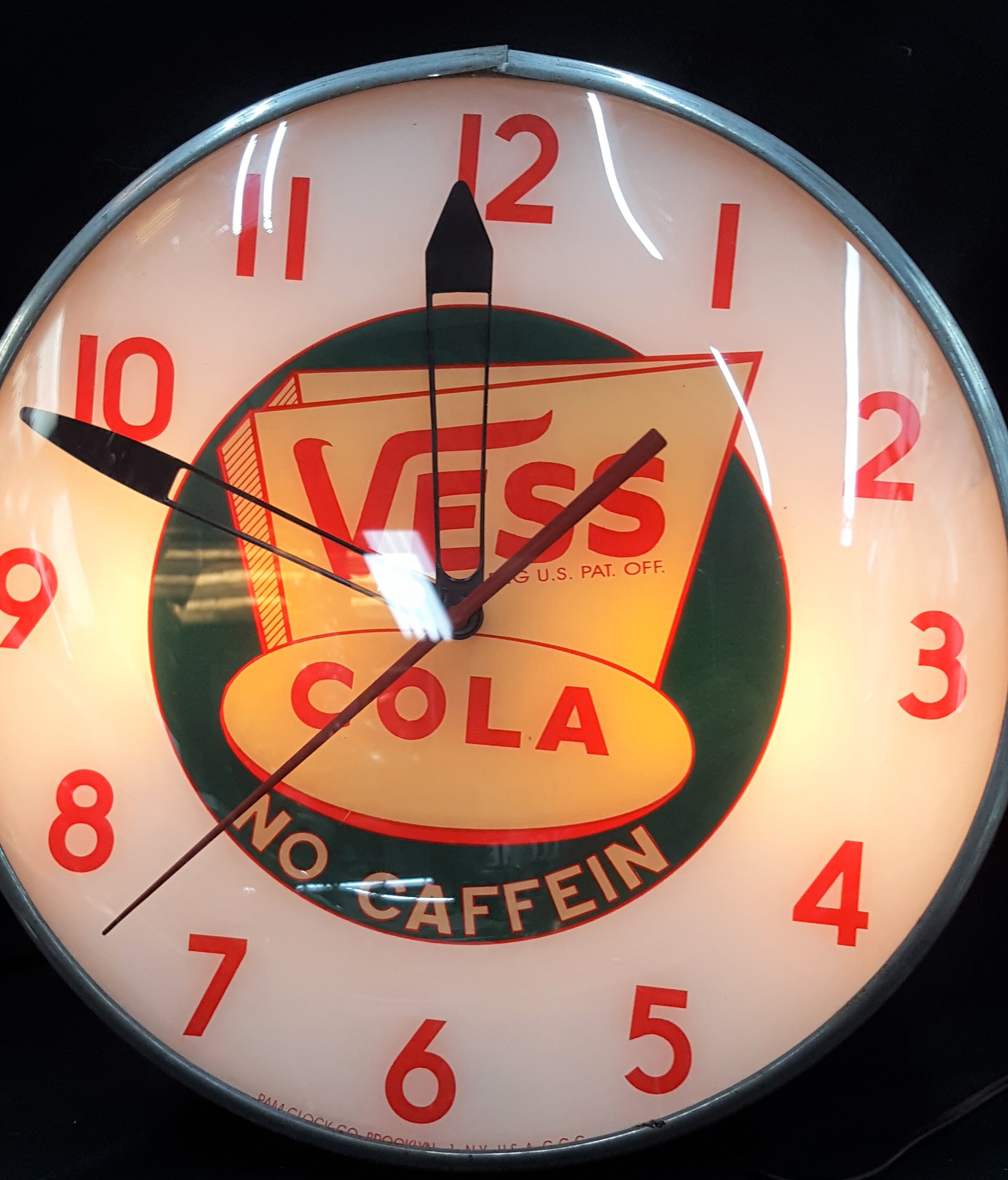 Vintage Pam "vess Cola No Caffein" Round Wall Clock - Etsy