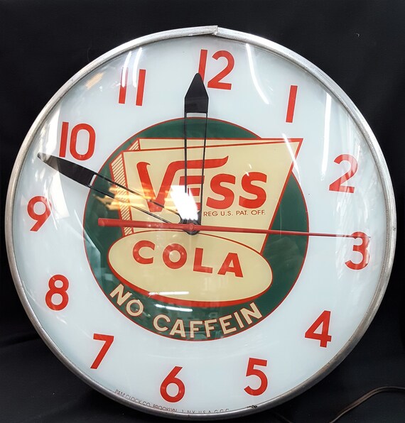 Vintage Pam vess Cola No Caffein Round Wall Clock - Etsy