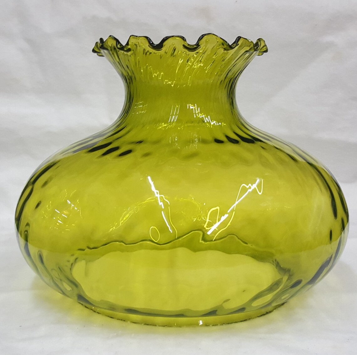 Very Large Vintage Light Green Glass Lamp Shade With Ruffled Top - Etsy 日本