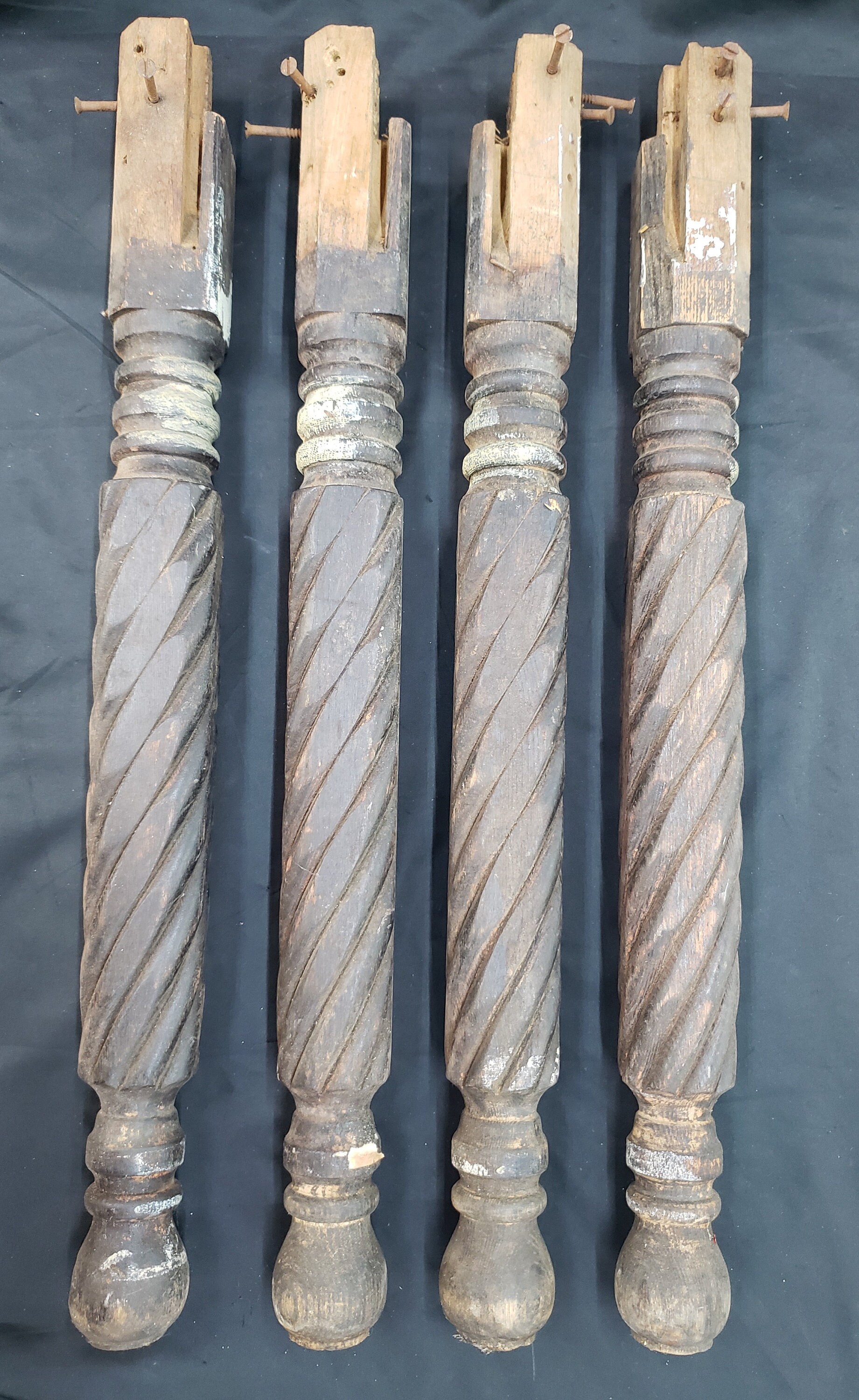 Set of 4 Wooden Spiral Twist Oak Table Legs - Etsy