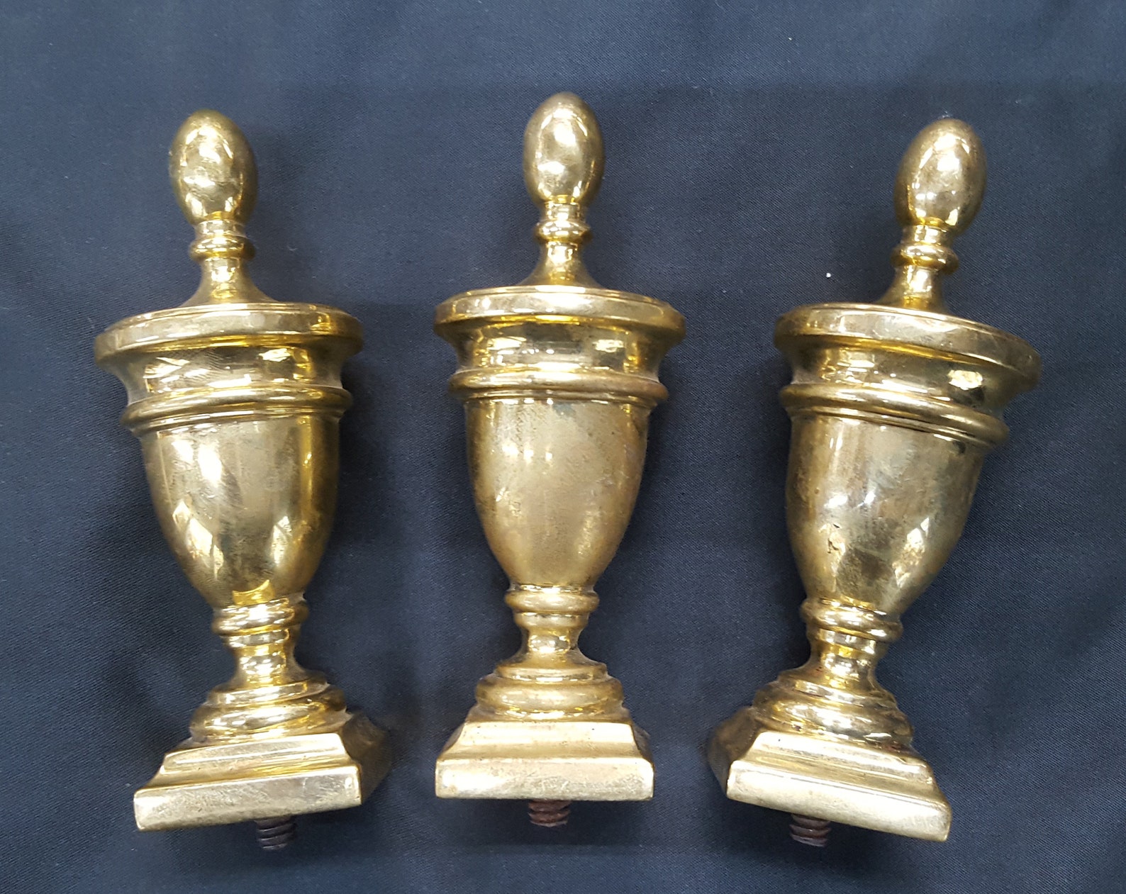 Set of 3 Solid Brass Trophy Style Finials - Etsy