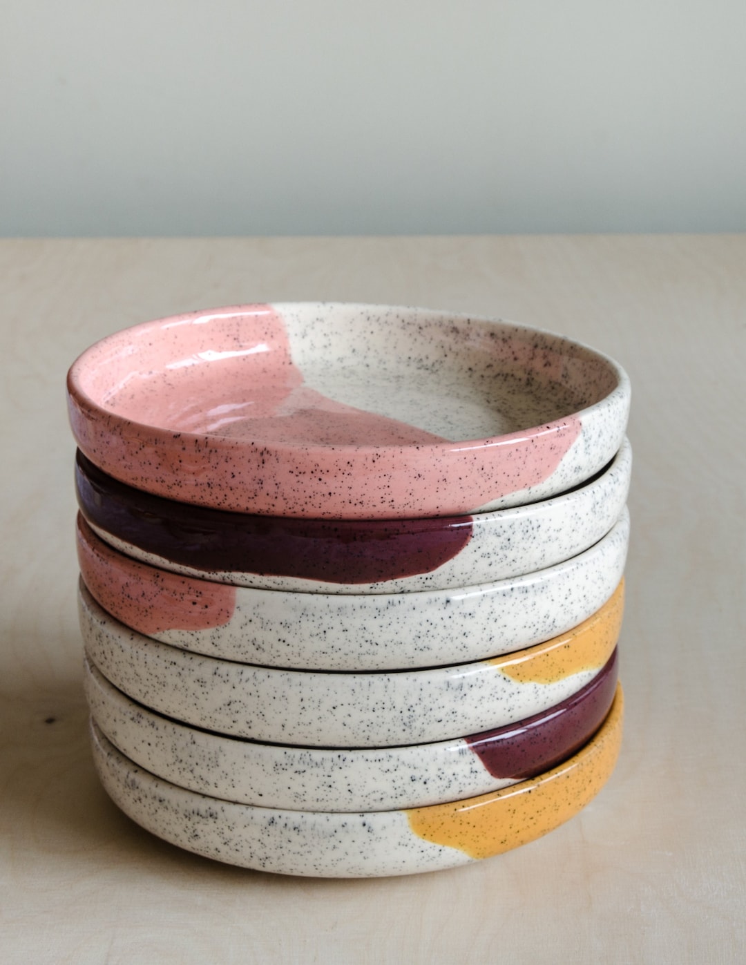 Deep Plate - SET OF 6 - Speckled Color - Handmade - Ceramic - Made to ...