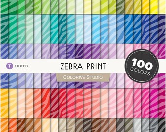 Rainbow Zebra Print | Etsy