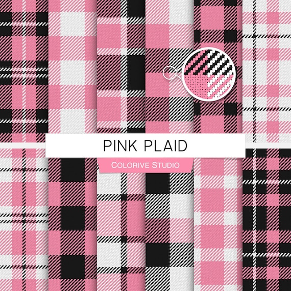 Pink And Black Plaid Background