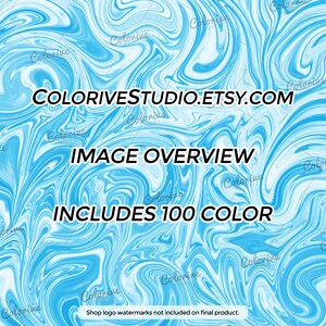 Marbled Digital Paper 100 Rainbow Colors Liquid Ink Marbled Paper ...
