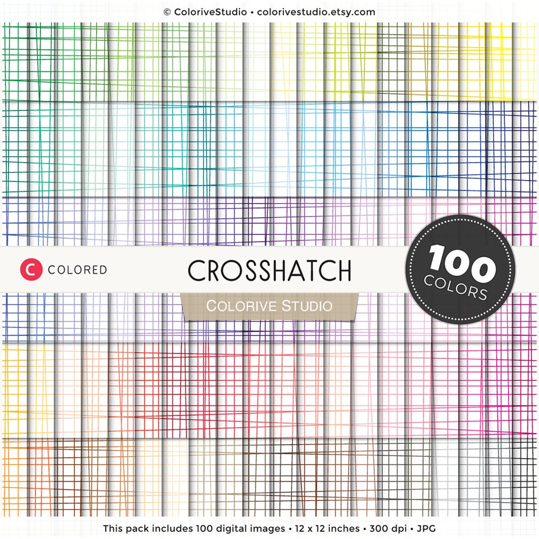 Colored Crosshatch Digital Paper 100 Rainbow Colors Cross - Etsy
