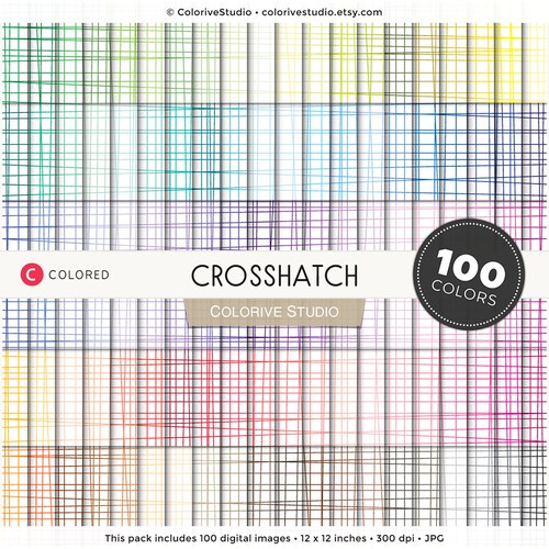 Tinted Crosshatch Digital Paper 100 Rainbow Colors Diagonal - Etsy